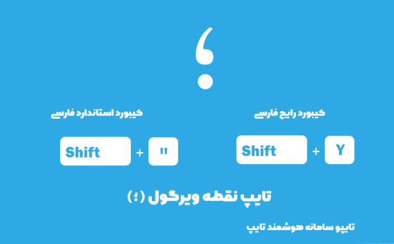 شیوه تایپ نقطه ویرگول ؛ در صفحه کلید تایپو سامانه هوشمند تایپ